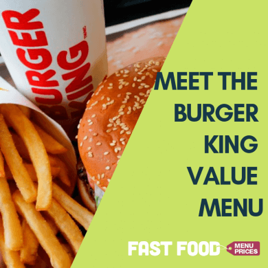 Meet The Burger King Value Menu - Fast Food Menu Prices